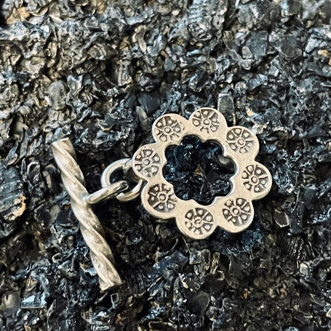 Flower Fine Silver Toggle - Stamped Clasp - Handcrafted by Karen Hill ...