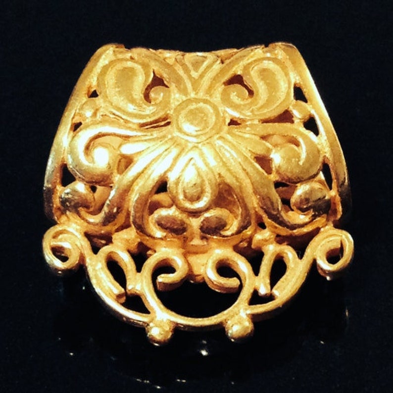 24kt Vermeil Gold Bail - Large Elaborate Slider - Pendant Holder Bail ...