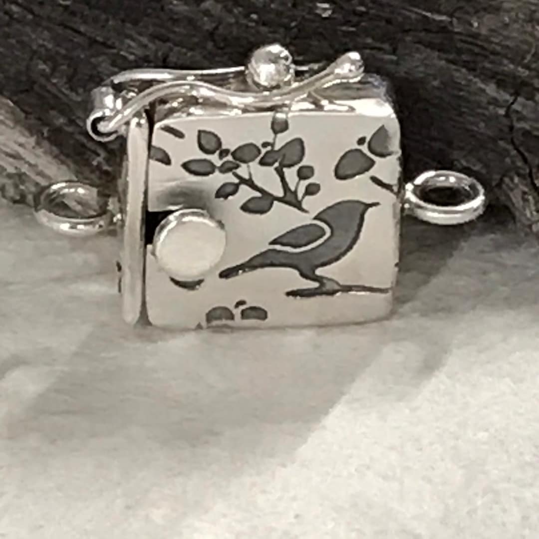Sterling Silver Box Clasp - Square Sliding Latching Box Jewelry Clasp ...