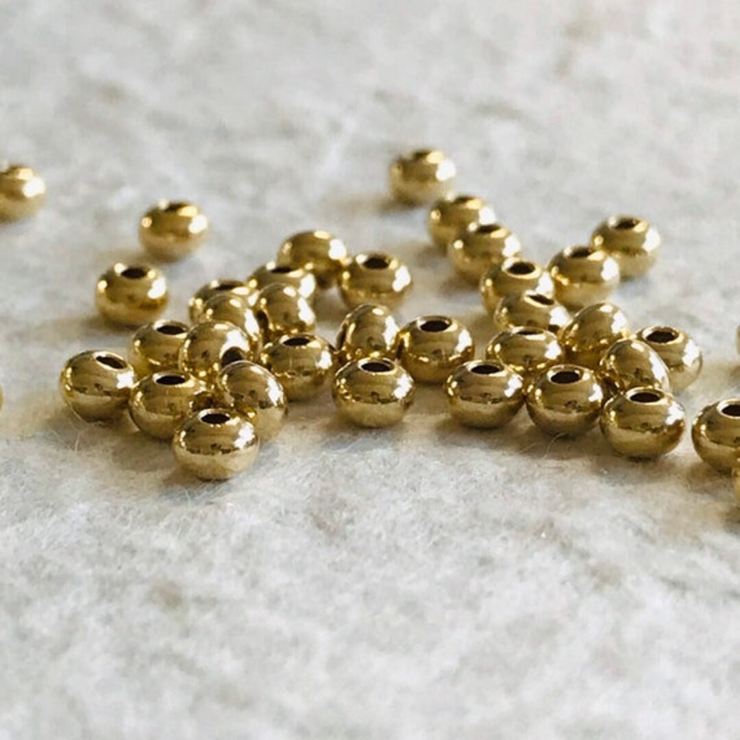 Gold Filled Saucer Beads - 3mm Bright Rondelle Beads - GF Roundel ...