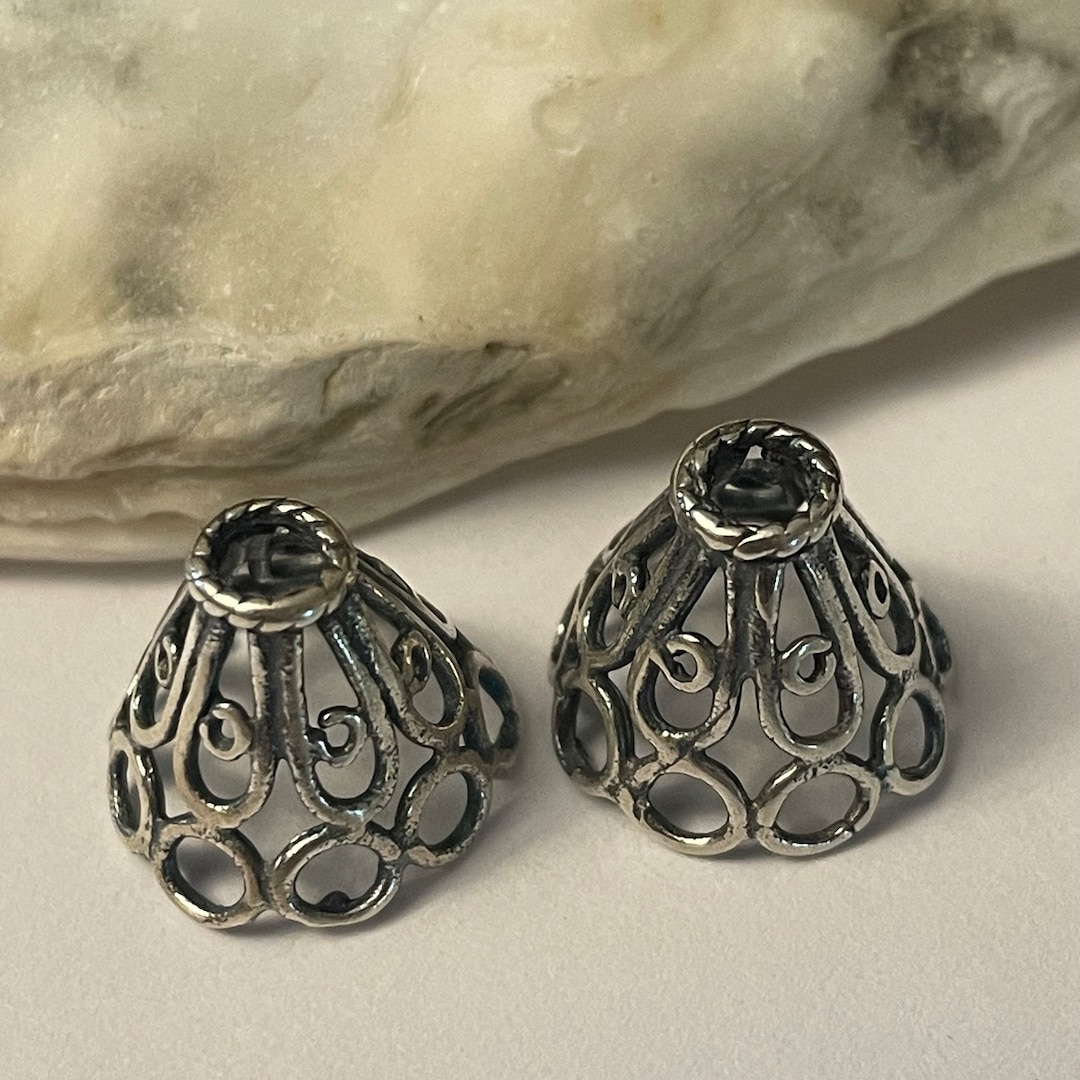 Sterling Silver Beading Cones - Fancy Bead Cone - Bali Bead Cones ...