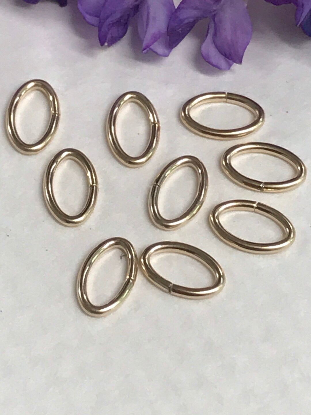 20 Gold Filled Oval Jump Rings - 6.3mm X 4.1mm - 21 Gauge - Open ...