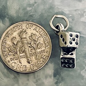 Sterling Silver Dice Charm - Shine of Chance Roll Charm or Pendant ...