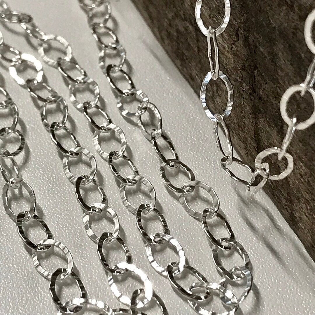 By the Foot Large Sterling Silver Cable Chain 7.4mm X 4.7mm Shiny ...
