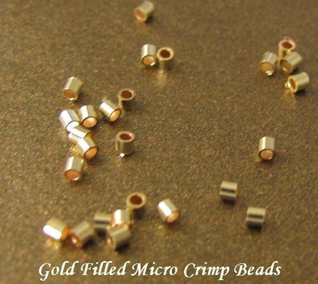 Gold Micro Crimps - 14kt Gold Filled Micro Crimp Tube Beads 1mm - 100 ...