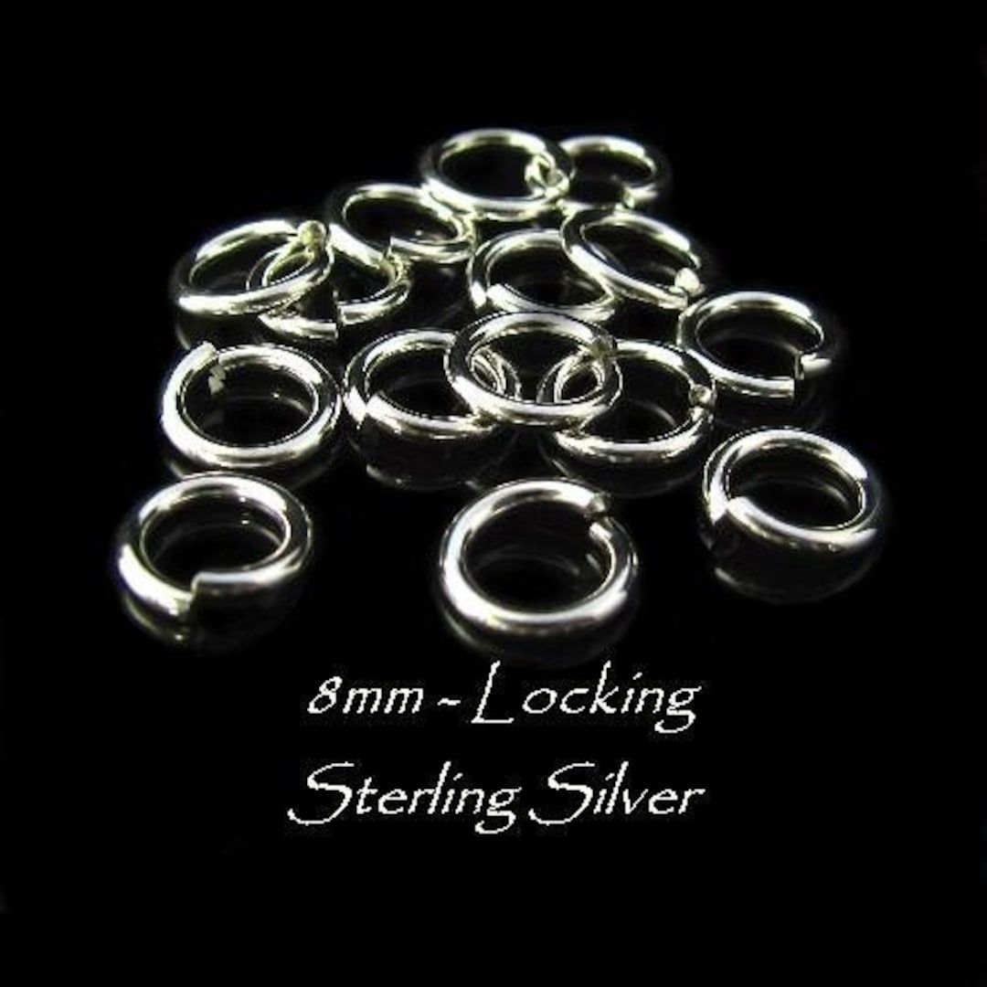 8mm LOCKING Sterling Silver Jump Rings - 16 Gauge OPEN Pcs - Legacy ...