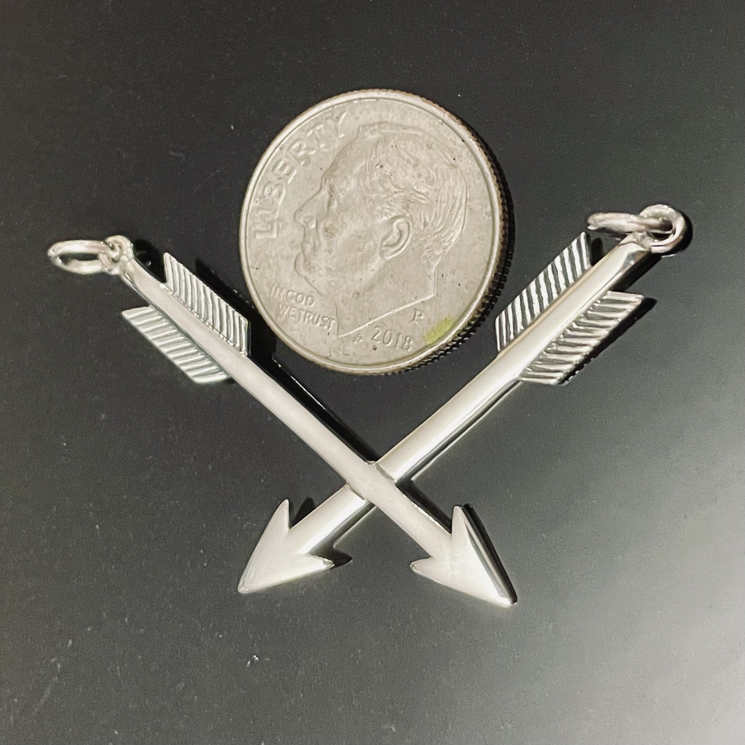 NEW Sterling Silver Crossed Arrows Pendant Festoon Focal - Etsy