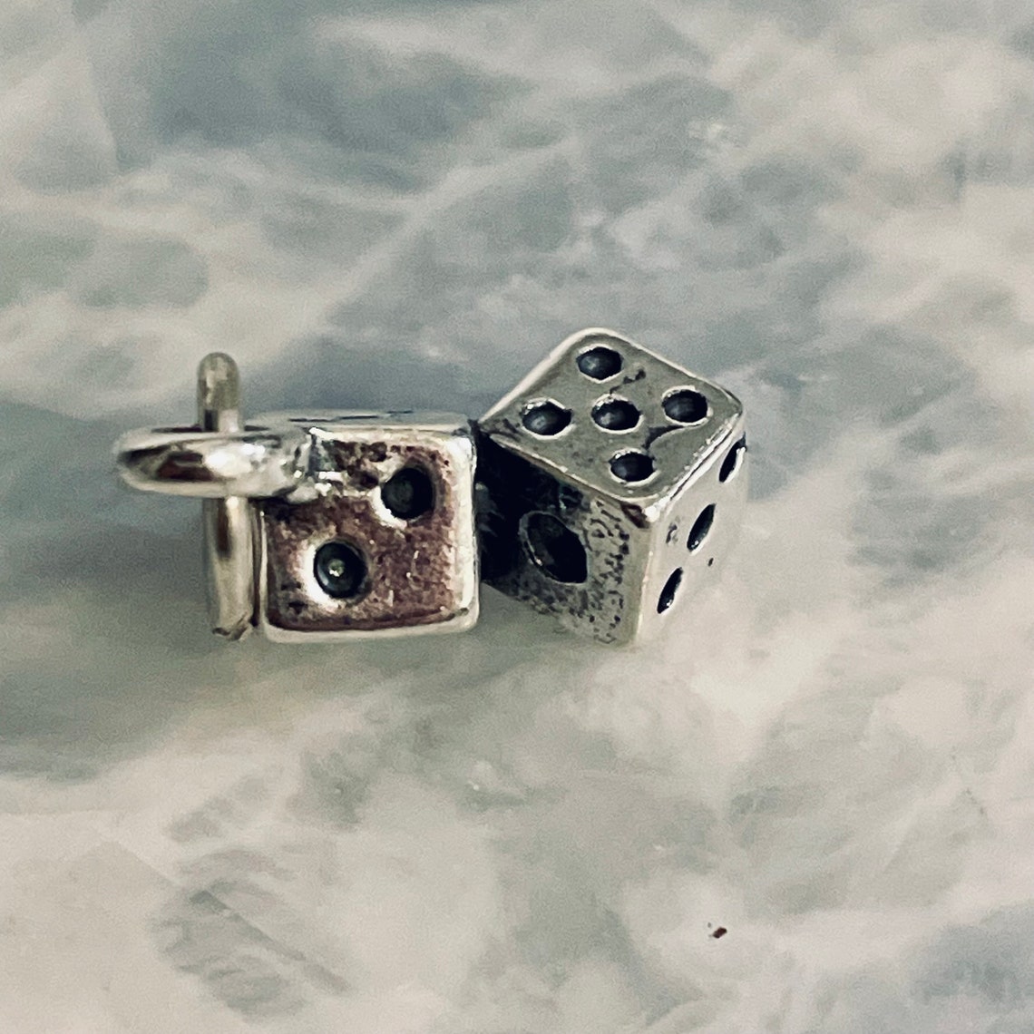 Sterling Silver Dice Charm - Shine of Chance Roll Charm or Pendant ...
