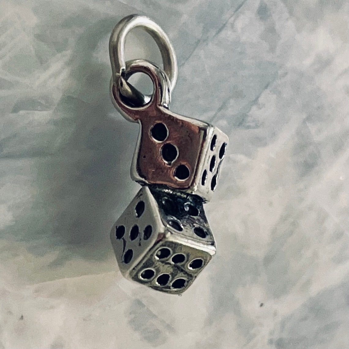 Sterling Silver Dice Charm - Shine of Chance Roll Charm or Pendant ...