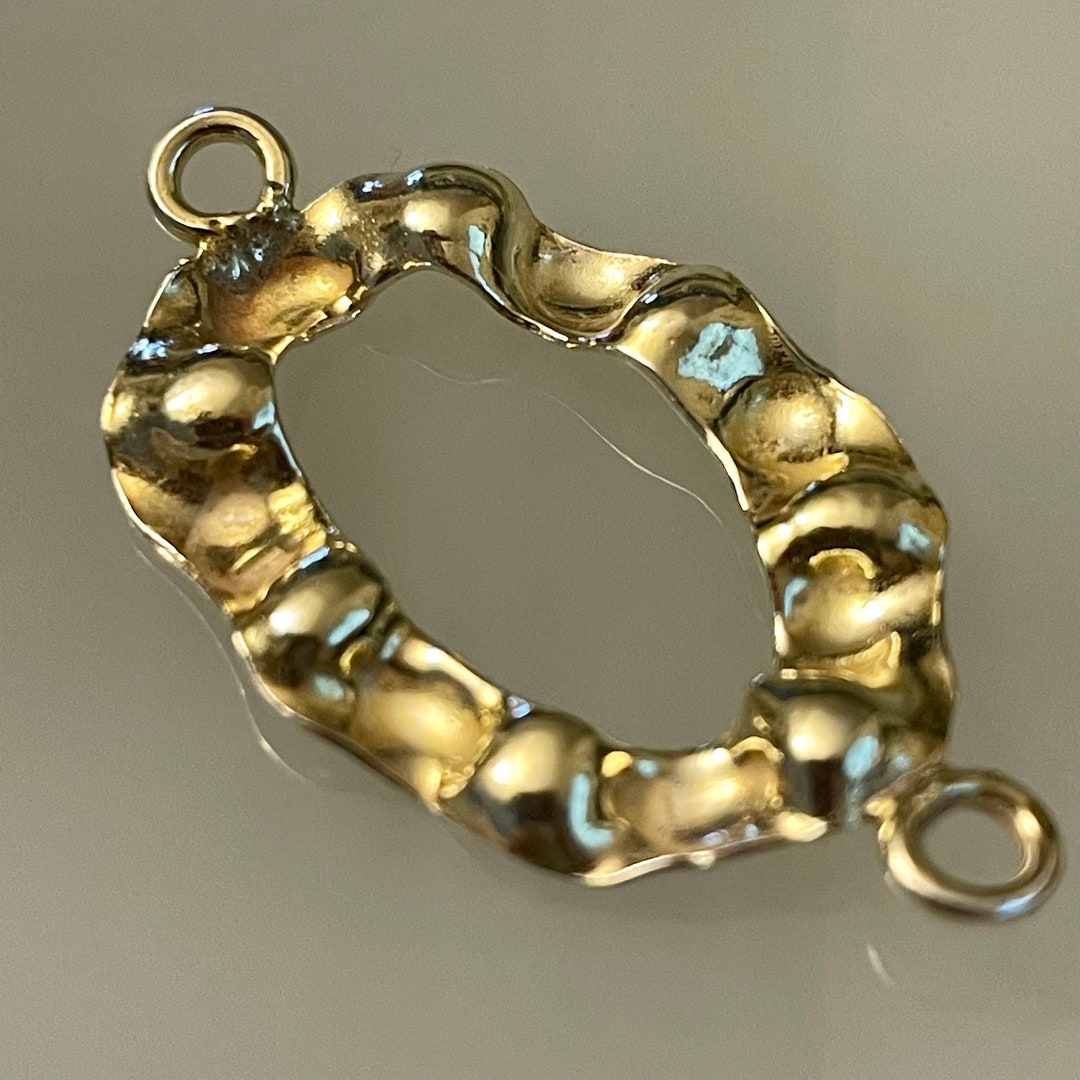Vermeil Wavy Oval Link - Large Connector - Unique Floating Pendant ...
