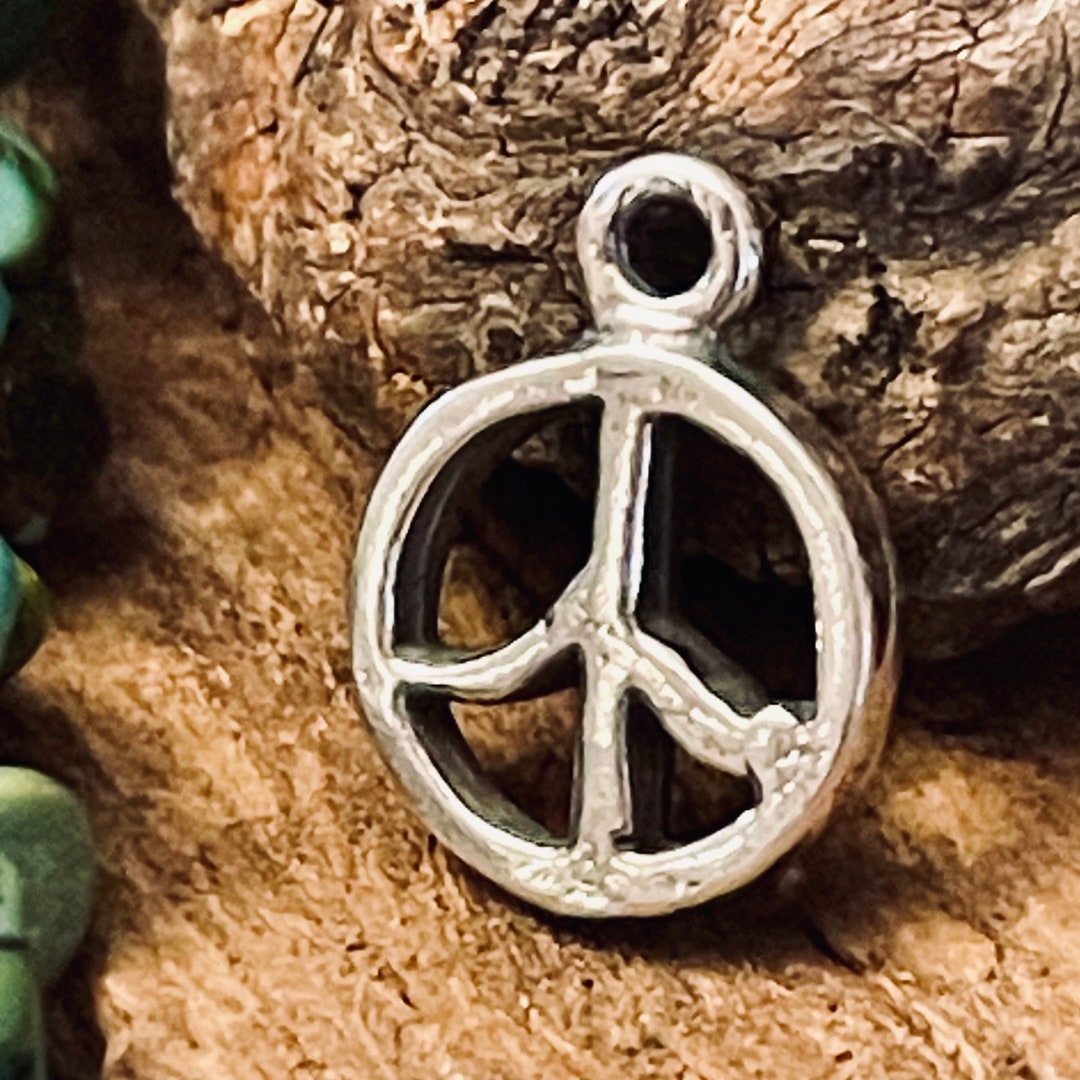 Sterling Silver Peace Charm - Peace Love Happiness - Chill - Spread ...