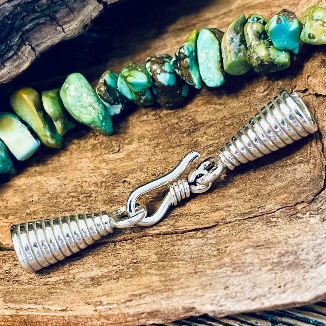 Large Spiral Fine Silver Hook End Caps - Karen Hill Tribe - for Leather ...