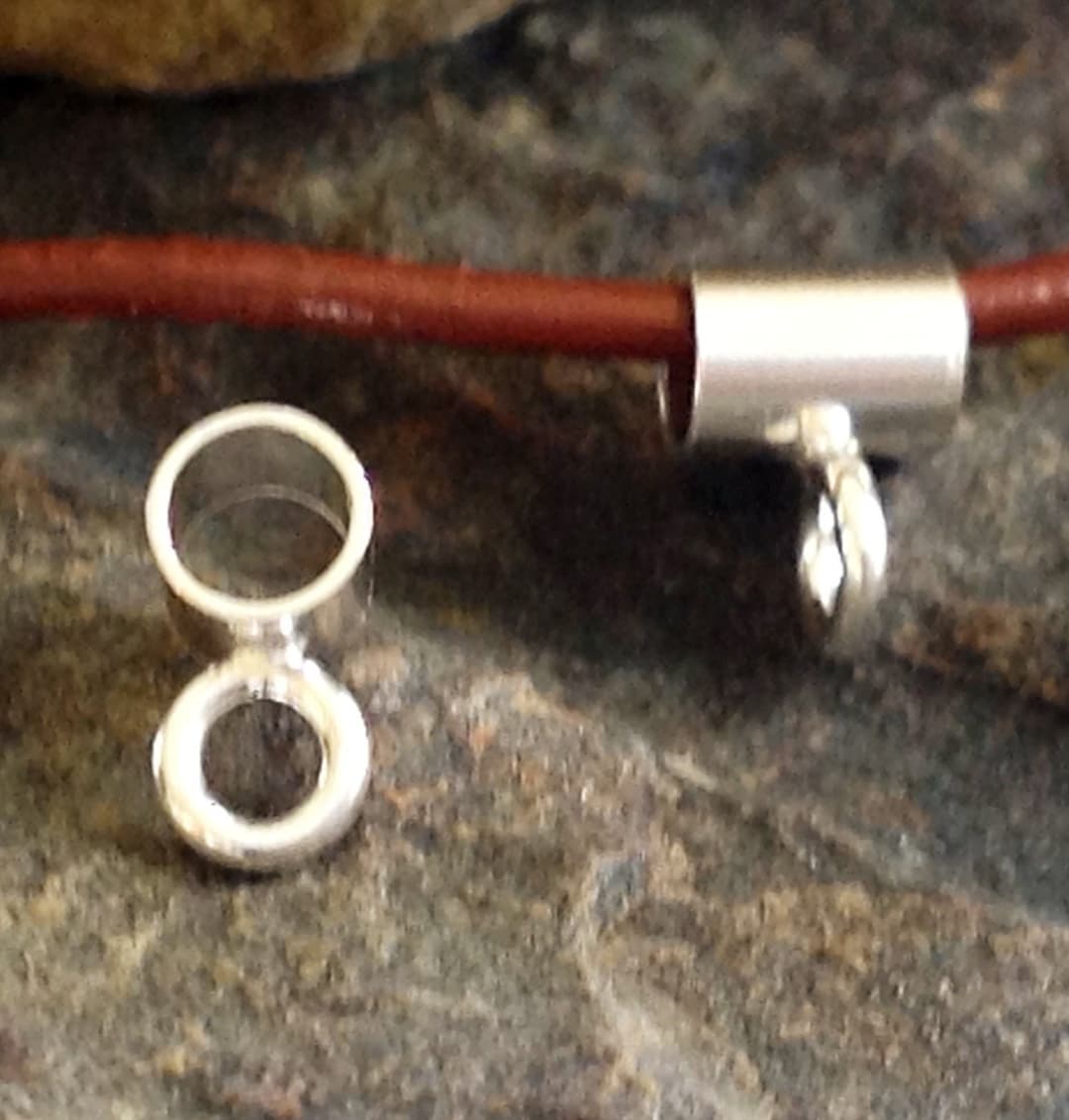 4 Sterling Silver Tube Bails - Gem or Charm Bails With Ring - 1.3mm ID ...