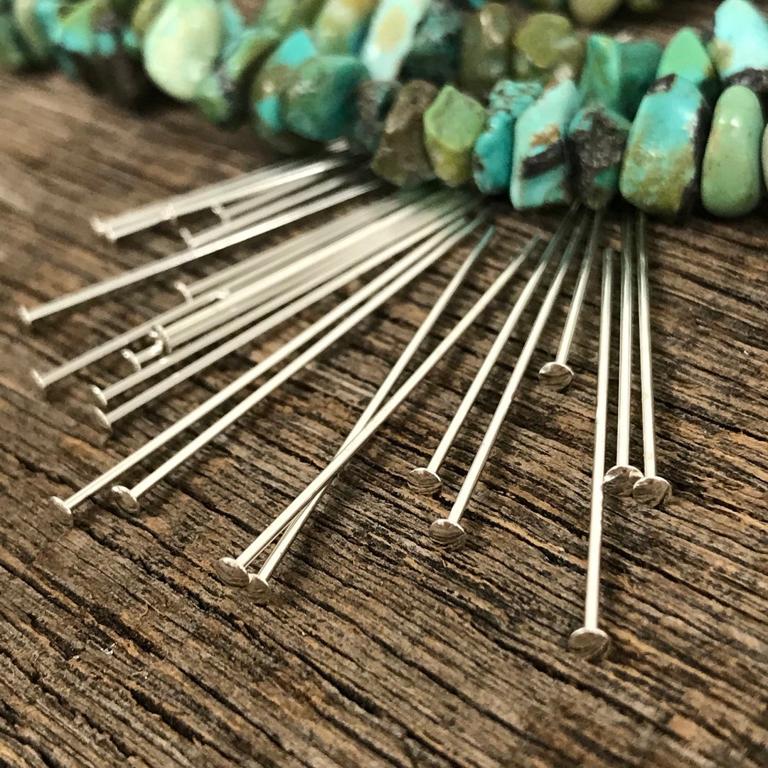 Sterling Silver Head Pins - Headpins 20 Gauge THICK - 1.5 Inch Long ...