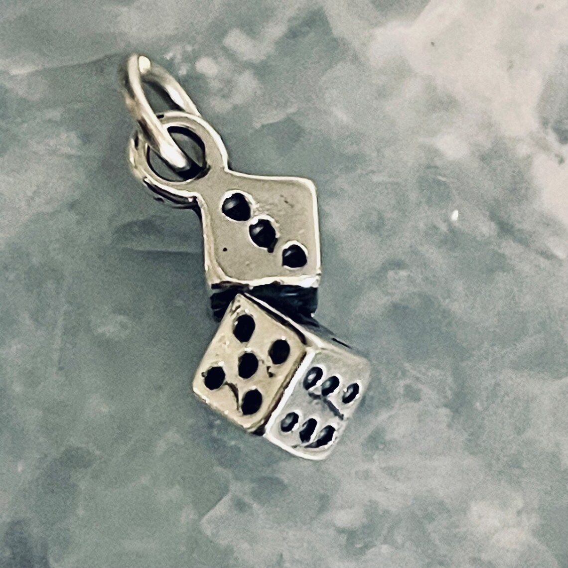 Sterling Silver Dice Charm - Shine of Chance Roll Charm or Pendant ...