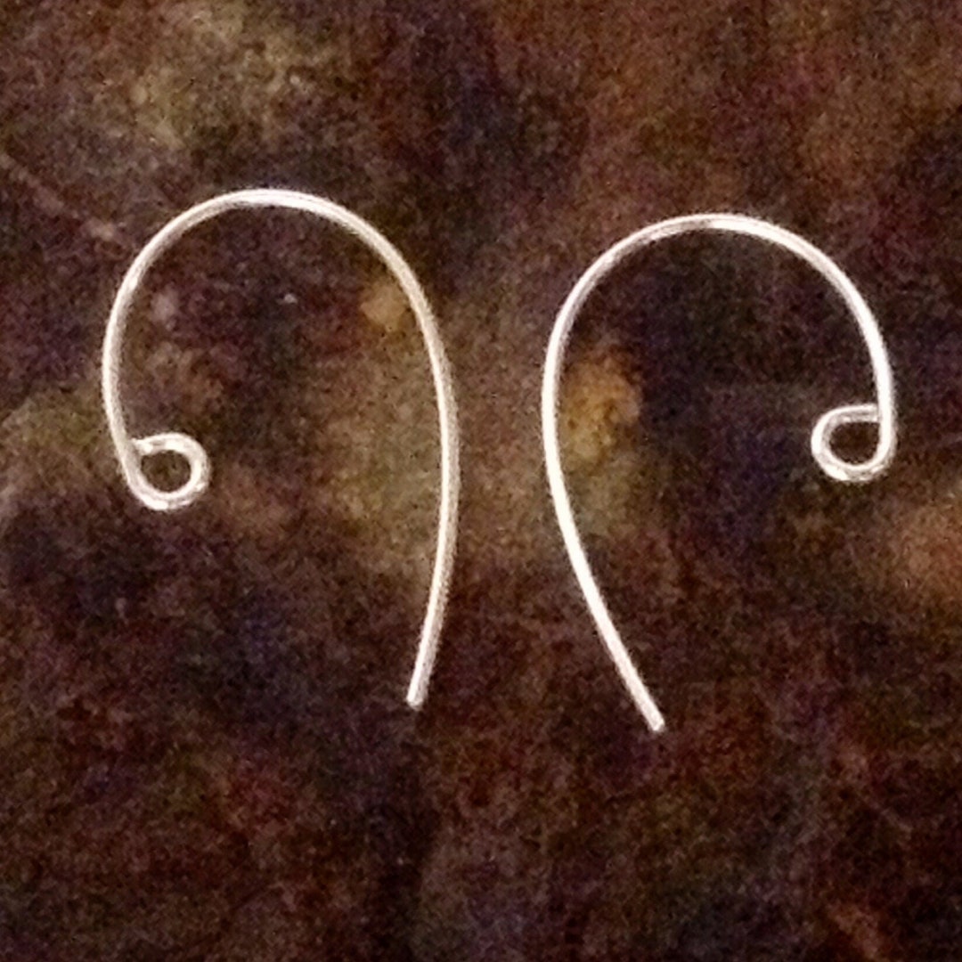 Sterling Silver Ear Wires - 1/5/10 Pairs 21 Gauge Contemporary Swoop ...