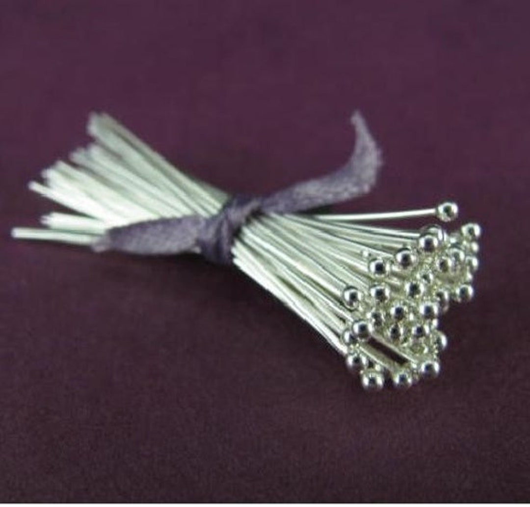 Sterling Silver Ball Head Pins - 24 Gauge 1.5 Inch - 37mm - Jewelry ...