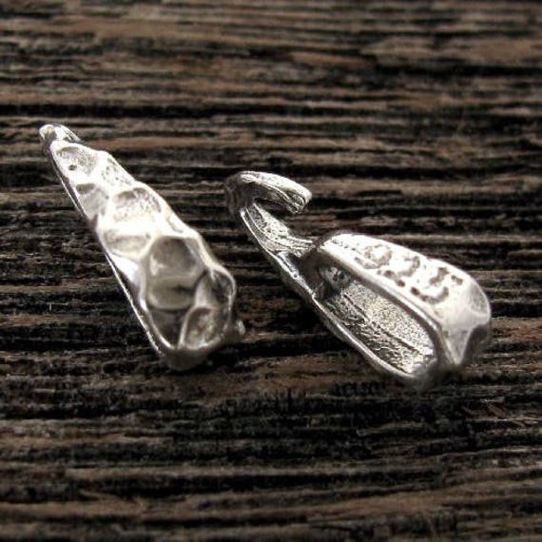 Rustic Sterling Silver Bail 12.75mm Hammered Artisan Design - Boho ...