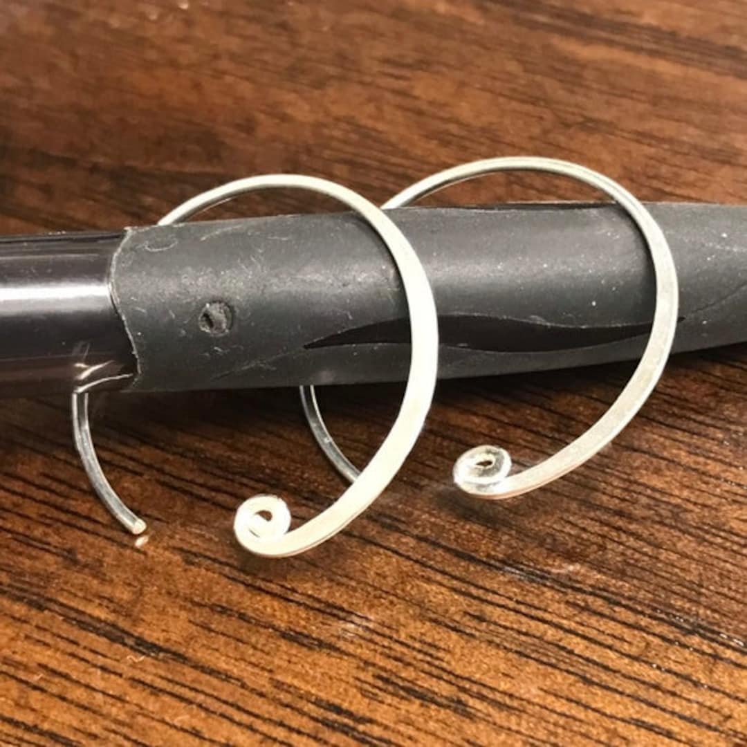 Sterling Silver Hoop Earrings - 22mm Circle Ear Wires - 20 Gauge Round ...