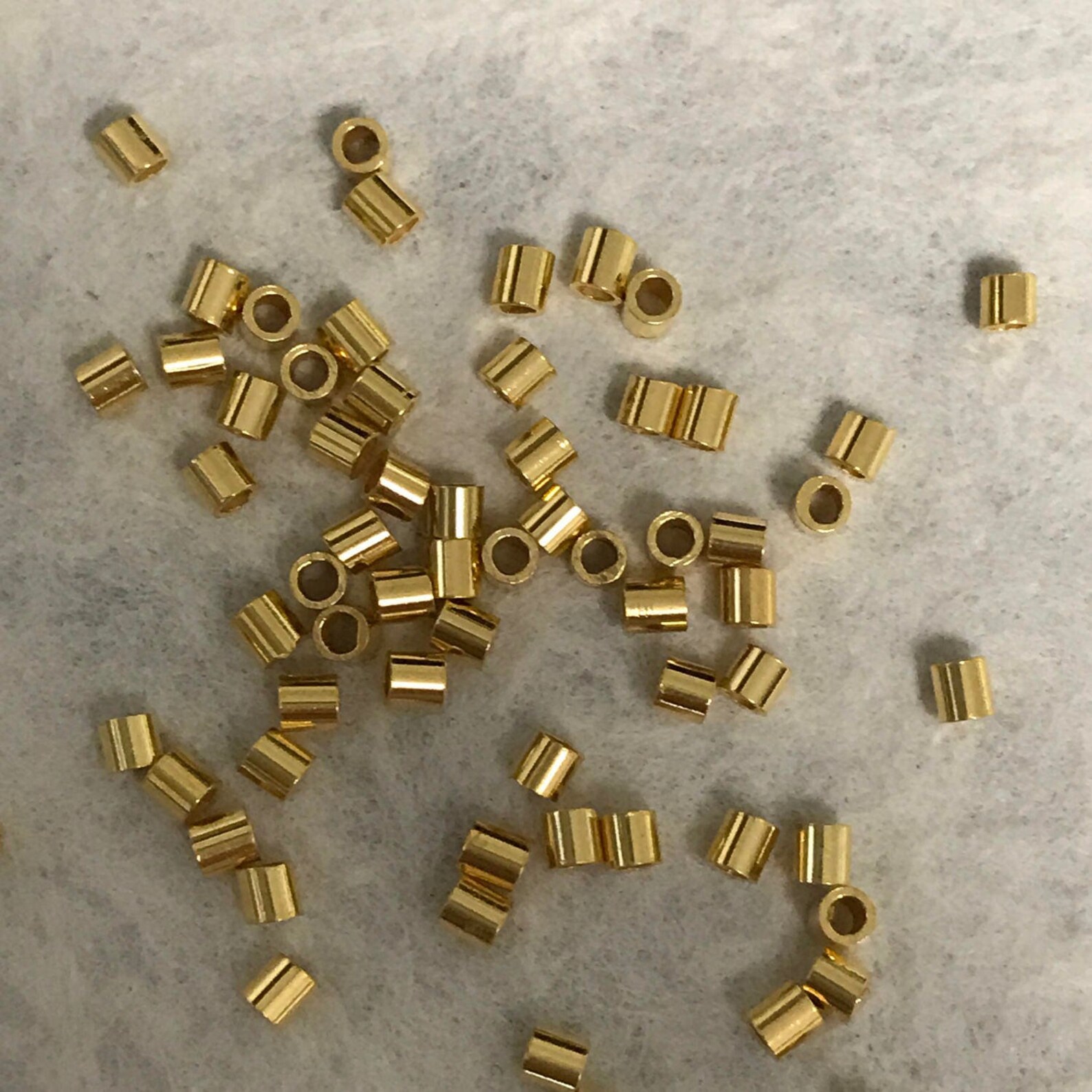 Vermeil Crimp Tube Beads - 2.5mm X 2.5mm Crimping Beads - 25, 50, or ...
