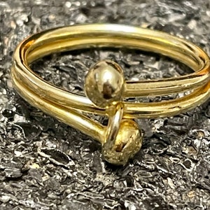 Gold Vermeil Adjustable Dangle Ring With Center Loop - Everyday - Charm ...