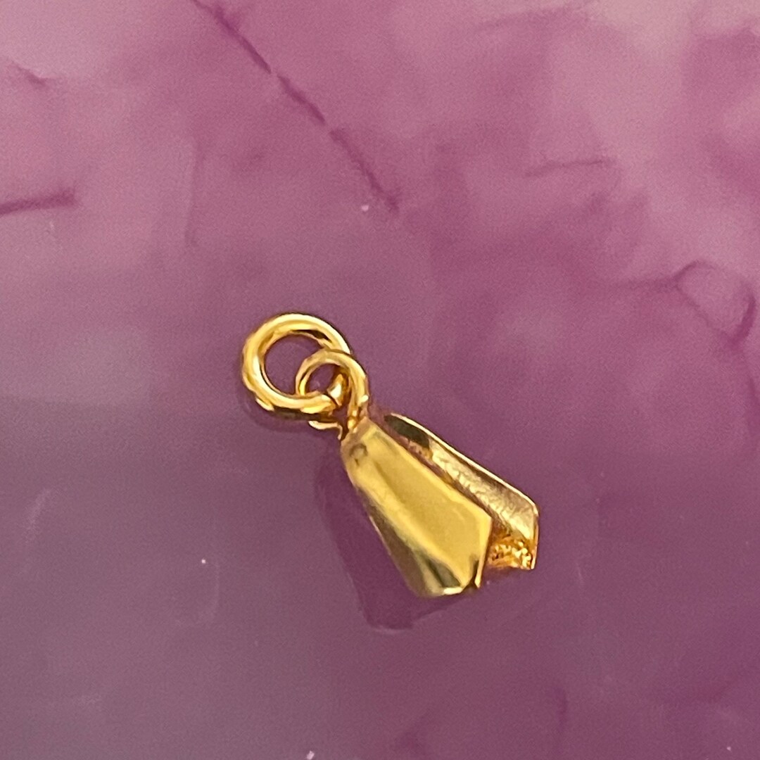 Large Vermeil Pinch Bail - Sweet Shiny and Simple - With Open Jump Ring ...