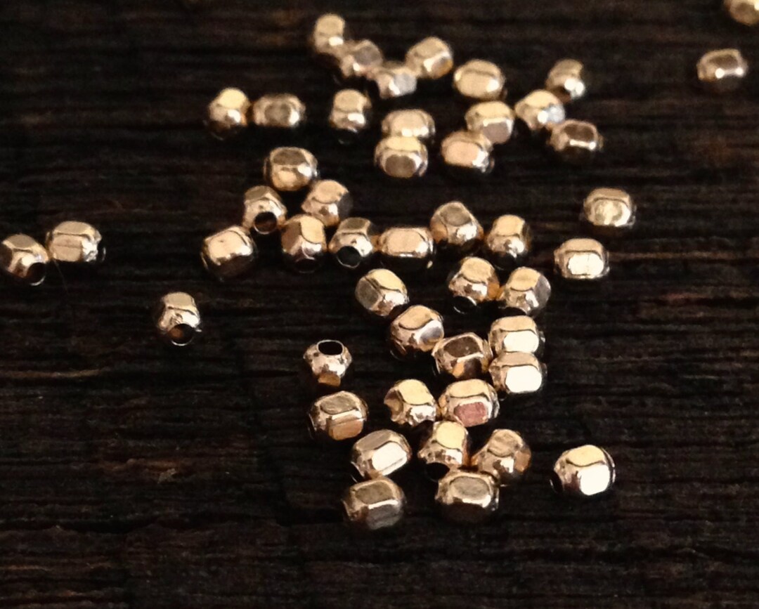 Small Gold Filled Beads - Teeny Tiny 2mm Faceted Round Beads - Seed ...
