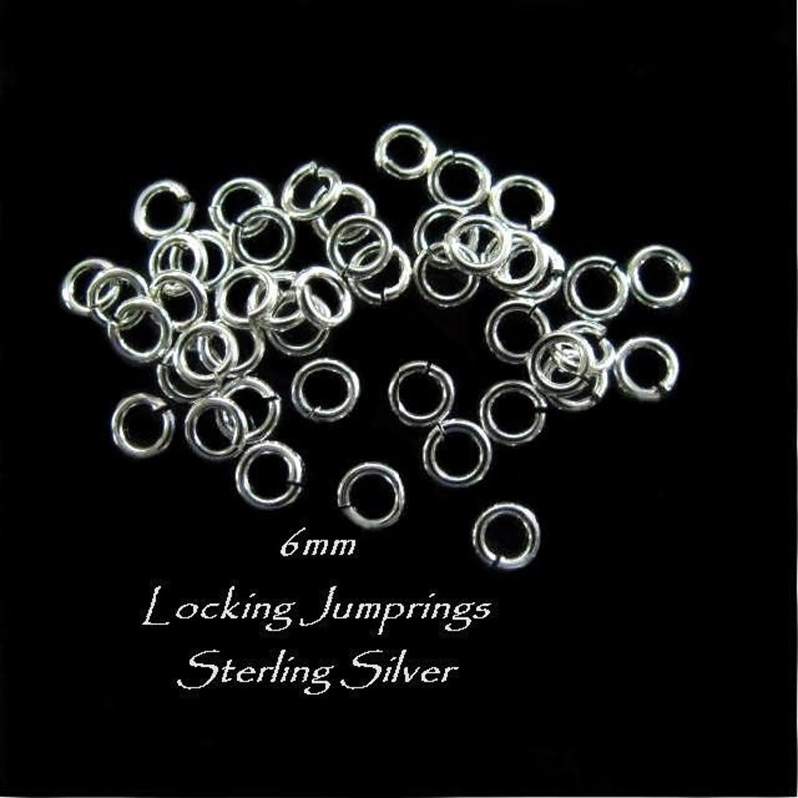 6mm Sterling Silver Locking Jump Rings - 18 Gauge - SS - OPEN Secure ...