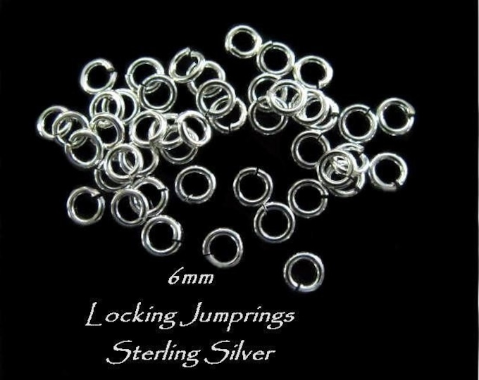 6mm Sterling Silver Locking Jump Rings - 18 Gauge - SS - OPEN Secure ...
