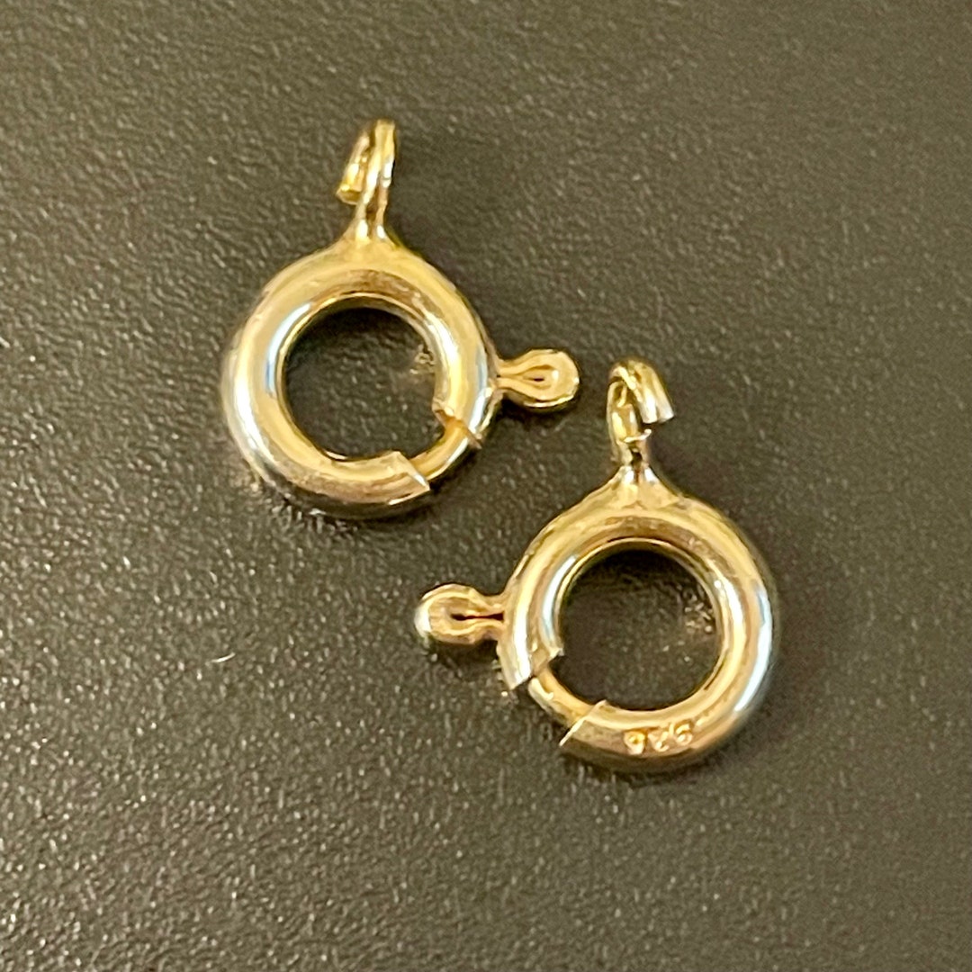 Vermeil Large Gold Spring Ring Clasps - Gold Trigger Jewelry Clasp ...
