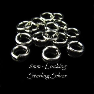 6mm Sterling Silver Locking Jump Rings - 18 Gauge - SS - OPEN Secure ...