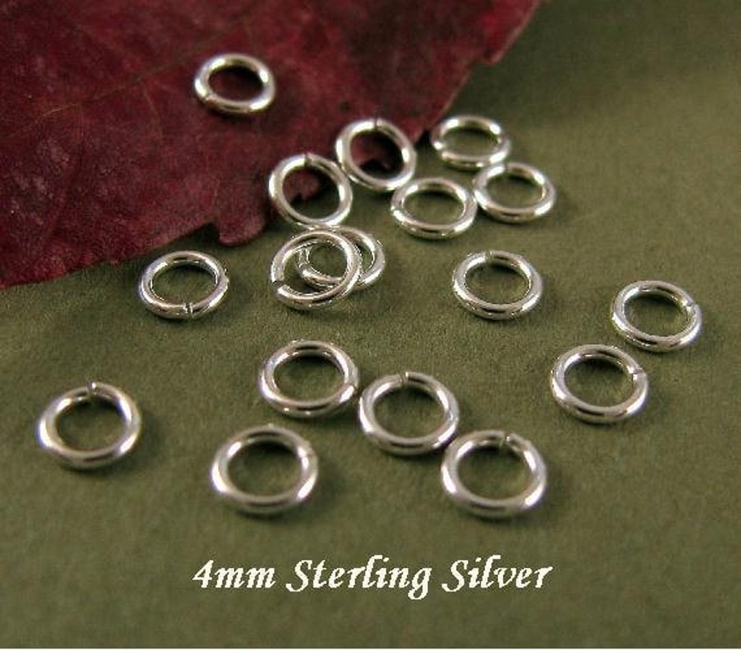Sterling Silver Jump Rings 4mm - 21 Gauge OPEN - Jumprings Small Circle ...