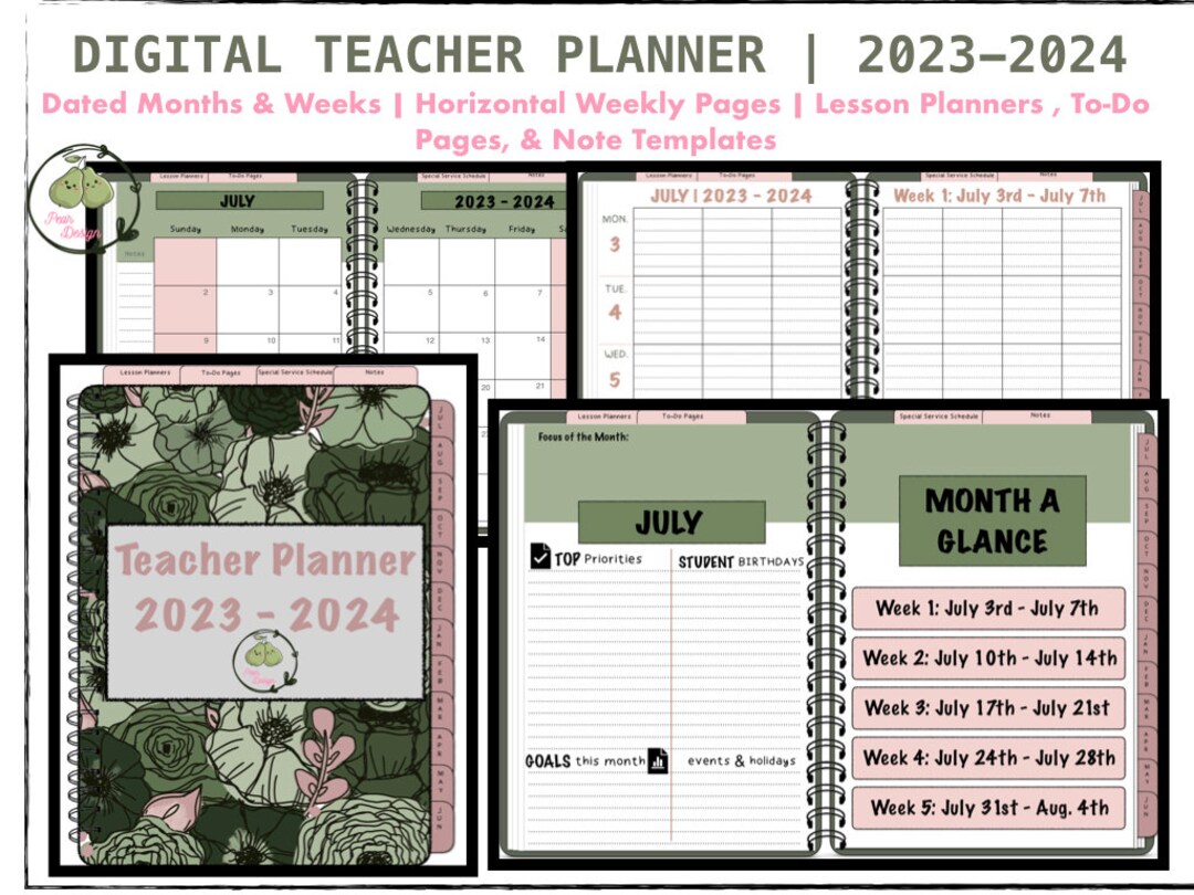 2023-2024 Digital Teacher Planner, Goodnotes Planner, iPad Planner ...