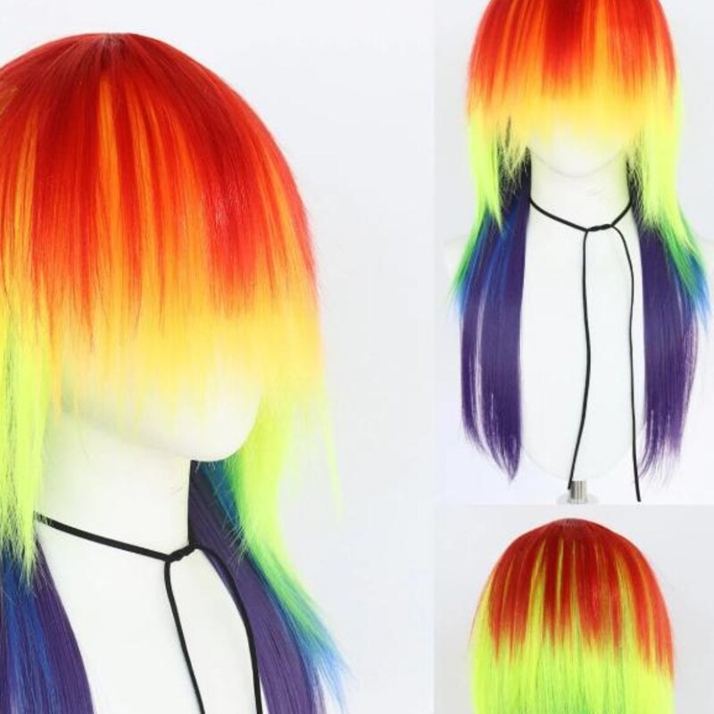 Rainbow Wig - Etsy