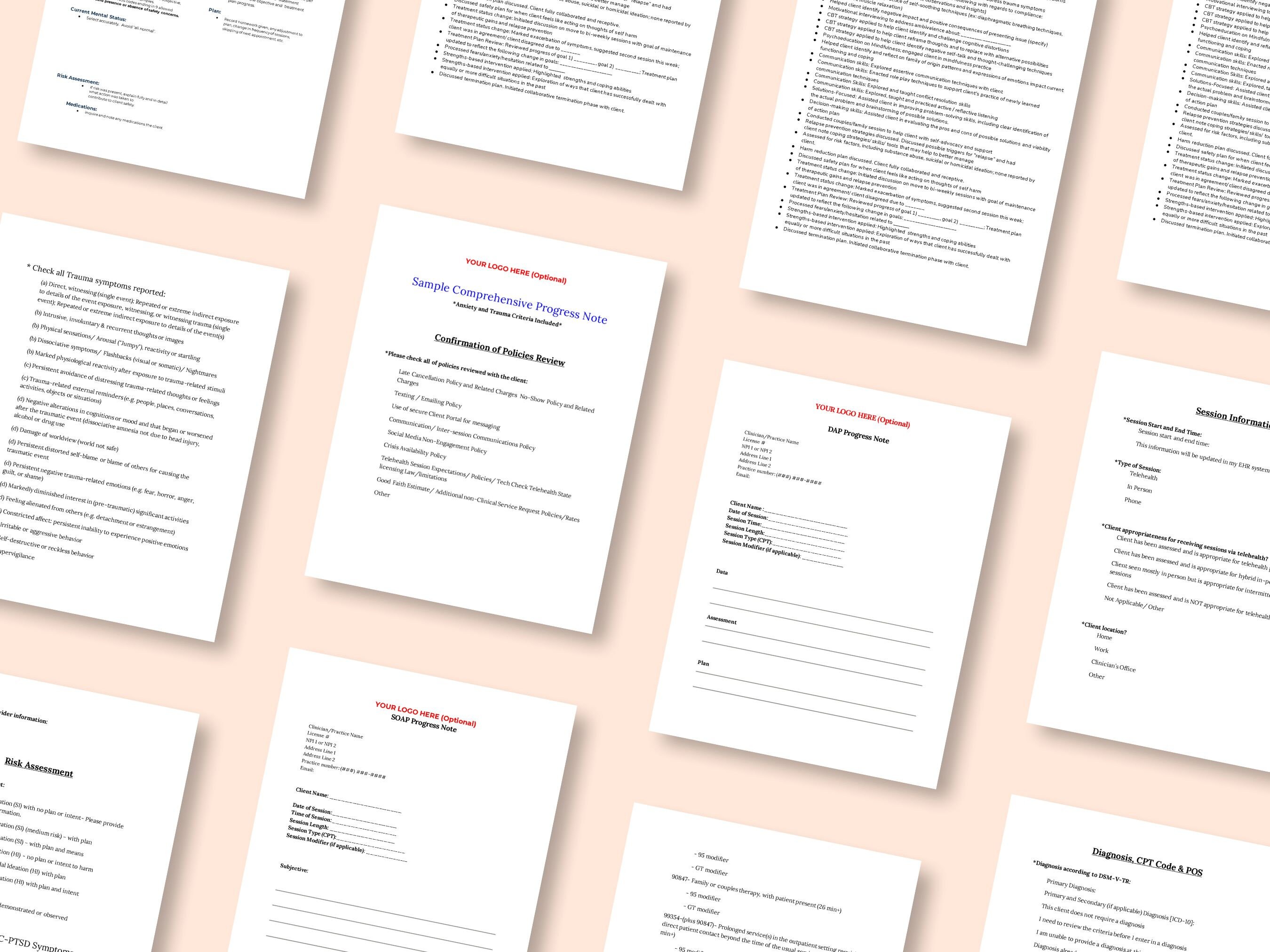 Mental Health Progress Notes Templates 60 Clinical Etsy Mental Health Progress Notes Templates 60 Clinical Etsy