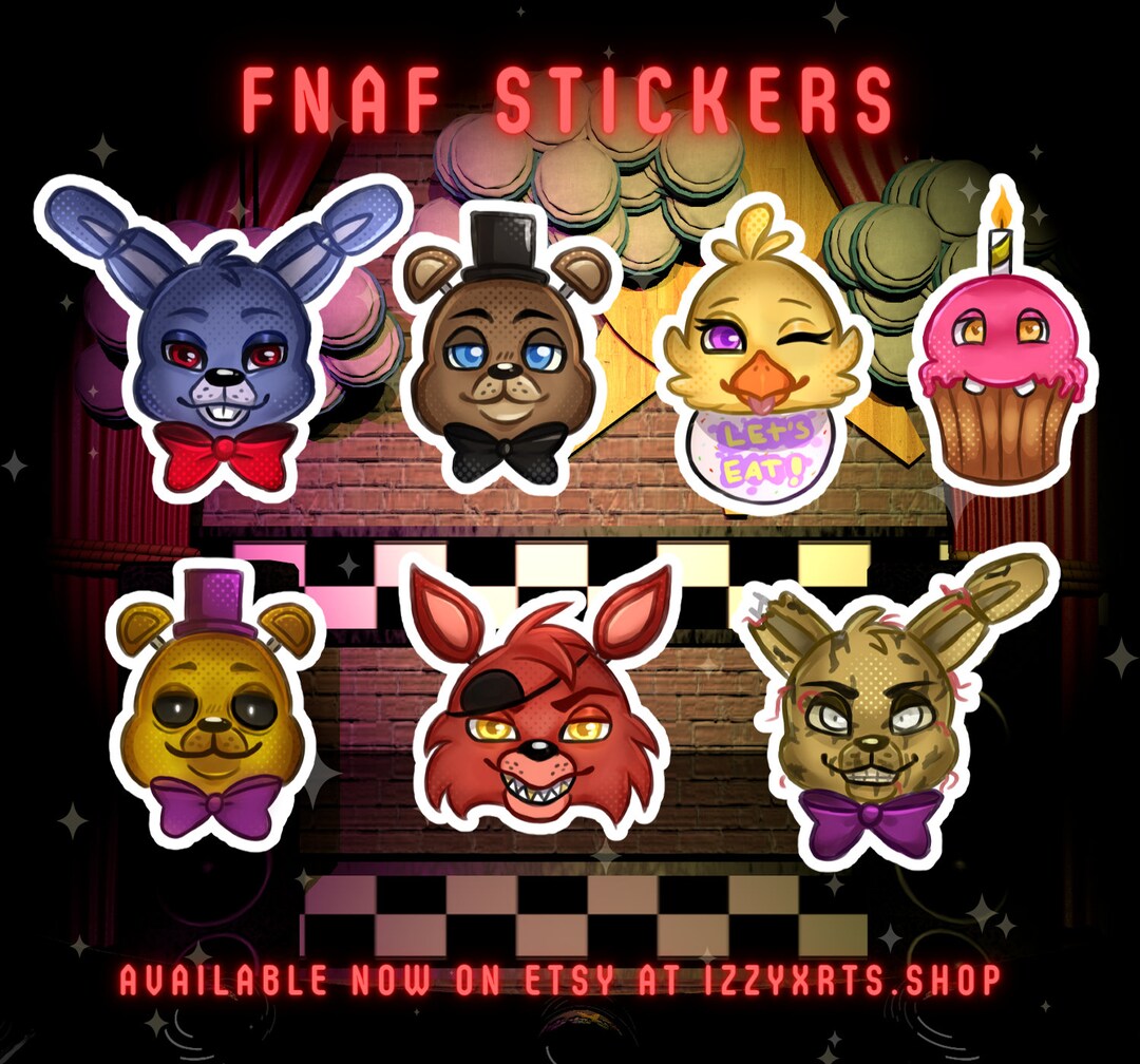 FNAF Stickers Holo Laptop and Waterbottle Stickers - Etsy