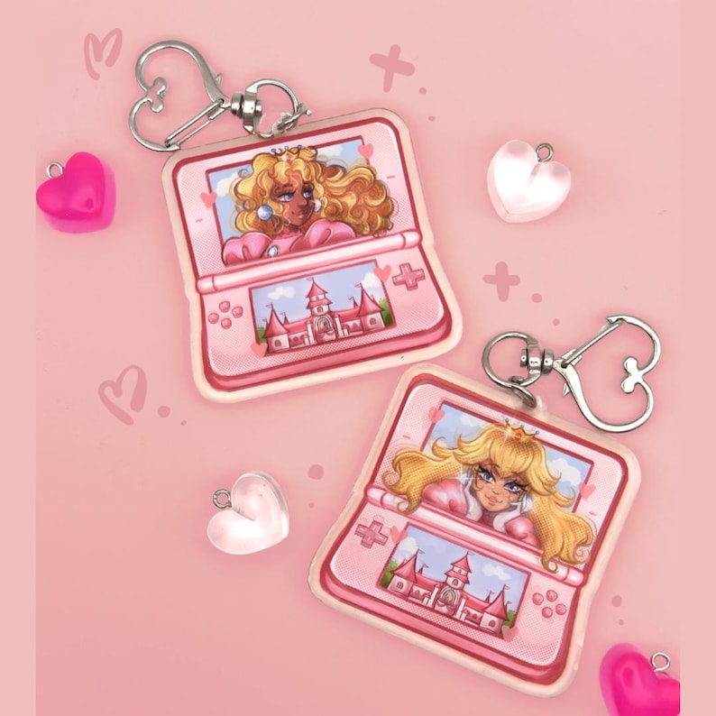 Peach DS Acrylic Keychain - Etsy