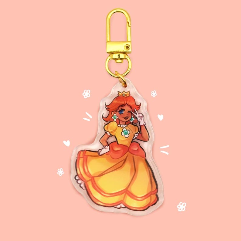 Super Mario Princess Keychains | Peach, Daisy, Rosalina, Pauline Charms ...