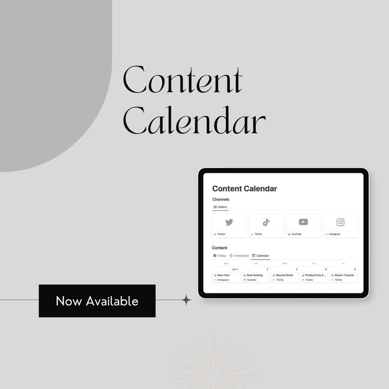 Content Calendar Notion Template Plan and Schedule Your Content ...
