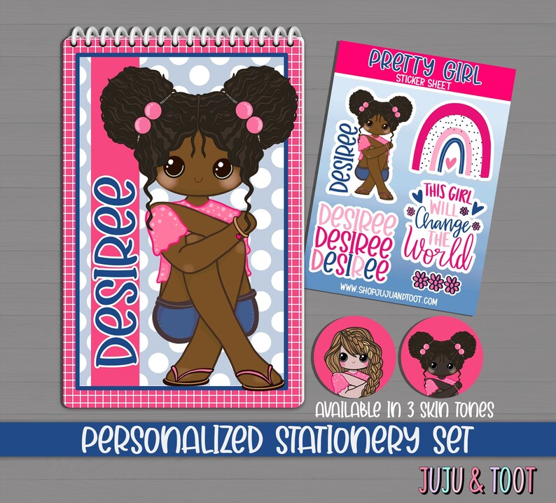 Girls Stationery Set | Personalized Girls Notebook | Kids Notebook ...