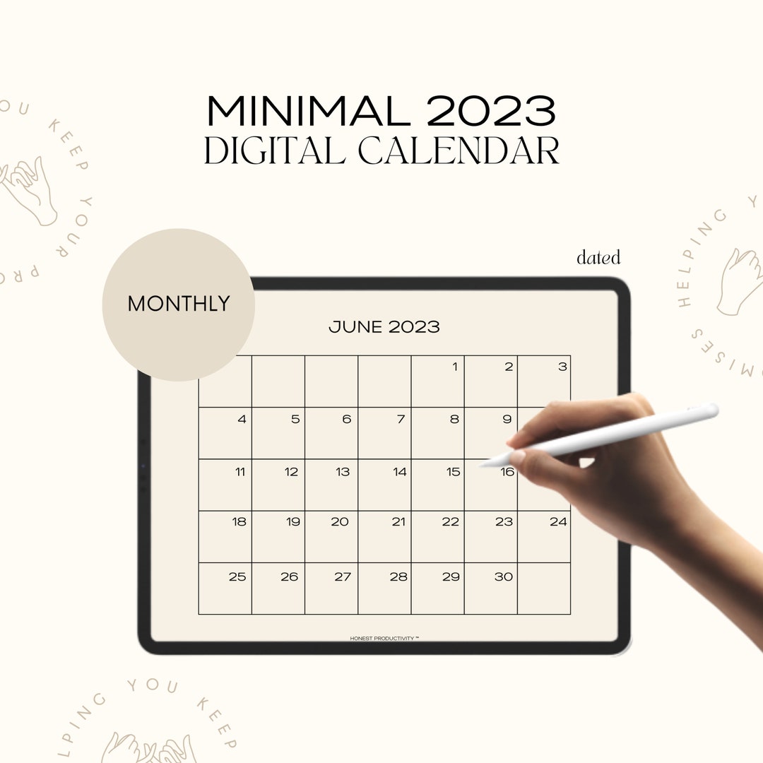 Minimal 2023 Calendar, Neutral 2023 Calendar, Minimal Monthly Calendar ...