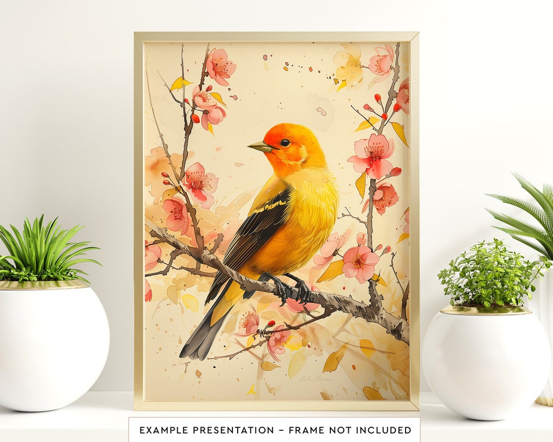 Western Tanager Bird Wall Art Poster Print for Living Room - Etsy