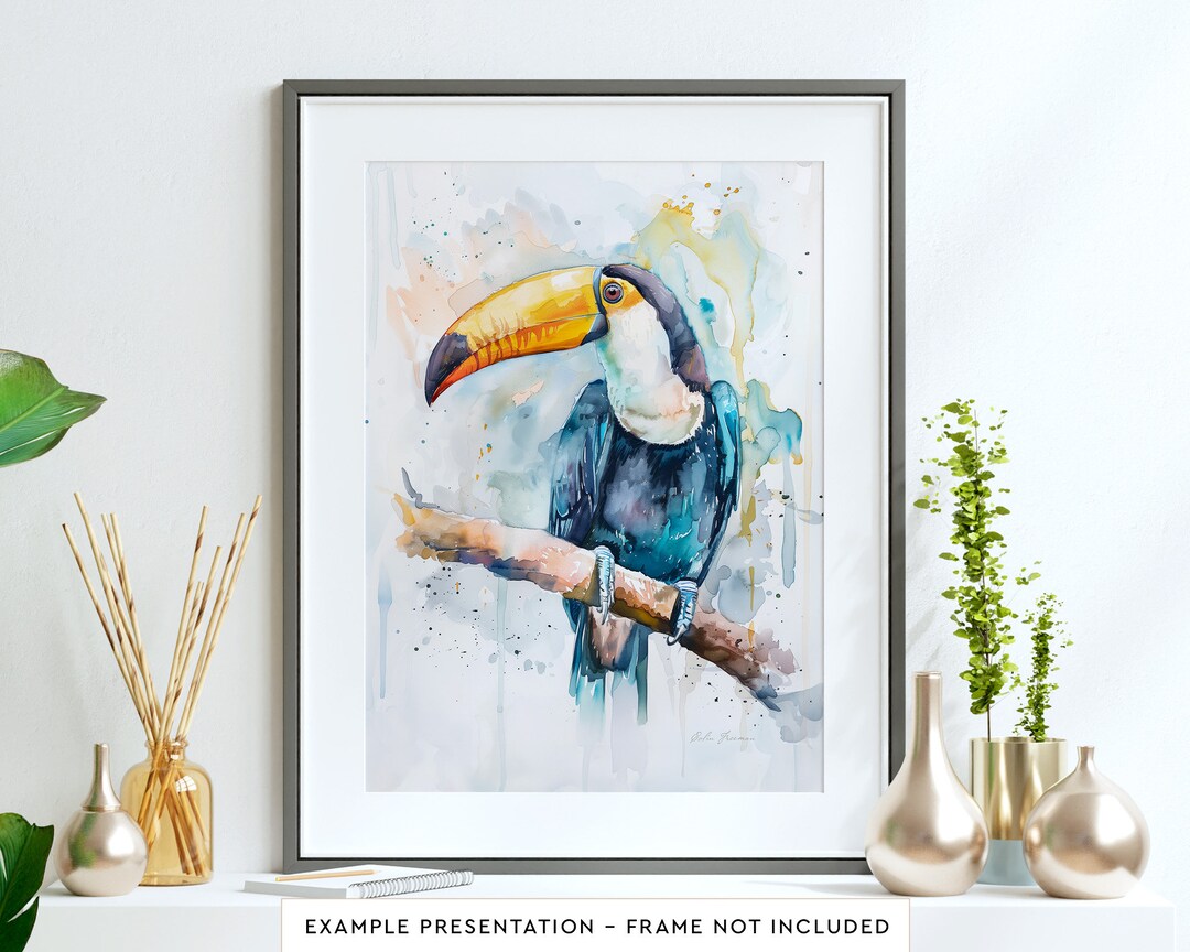 Toucan Watercolor Bird Wall Art Poster Print for Living Room - Etsy