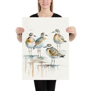 Golder Plovers on the Beach Wall Art Poster Print - Etsy