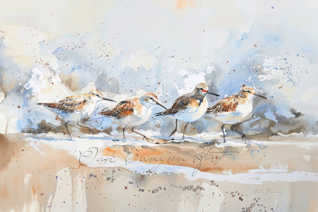 Sandpipers on the Beach Watercolor Print Instant Digital Download - Etsy