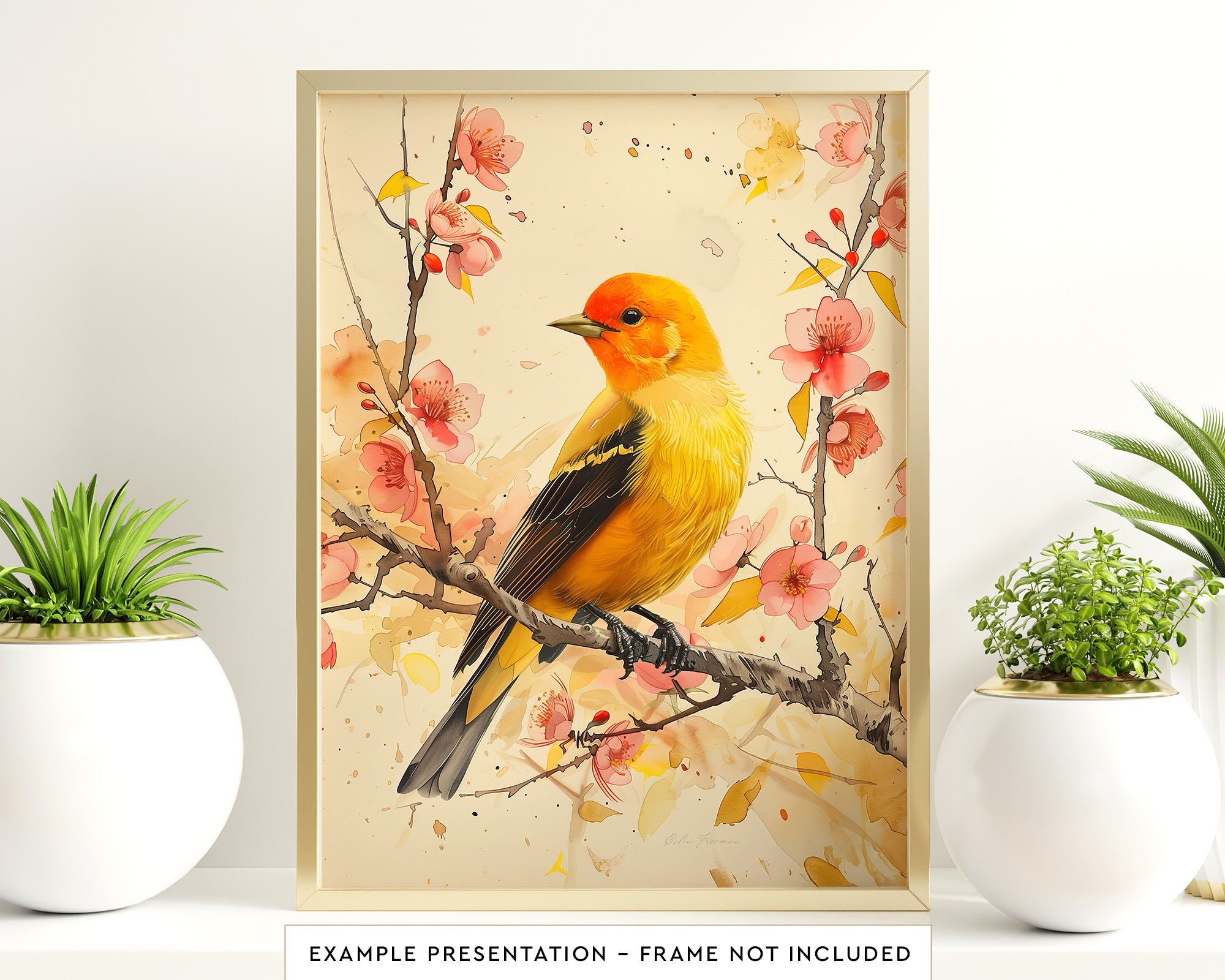 Western Tanager Digital Download Bird Printable Wall Art Watercolor ...