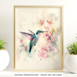 Anna’s Hummingbird Digital Download Watercolor Bird Wall Art Poster ...