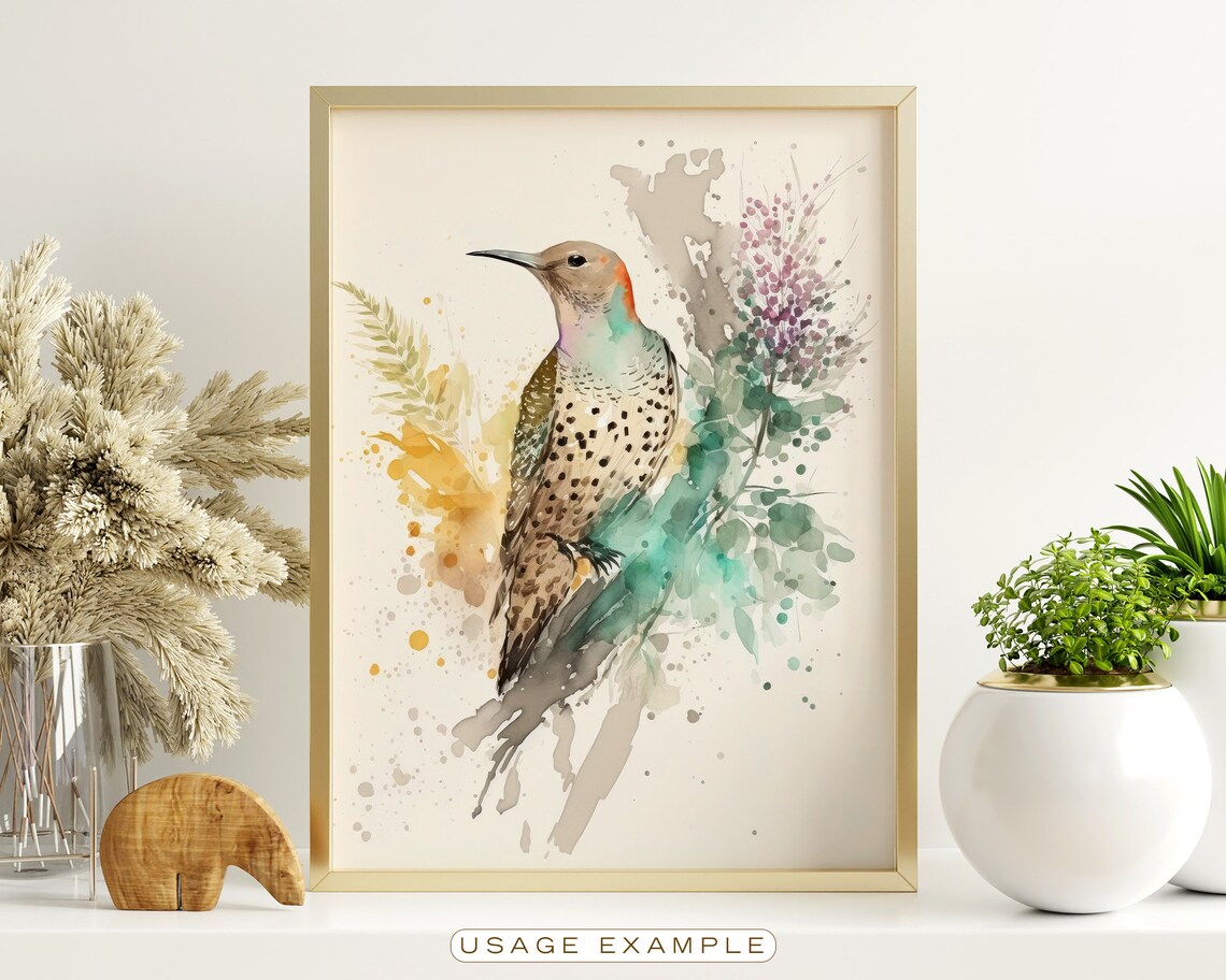 Northern Flicker Bird Printable Wall Art for Living Room Bird - Etsy