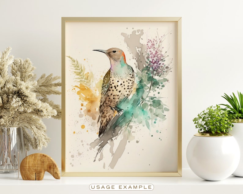 Northern Flicker Bird Printable Wall Art for Living Room Bird - Etsy