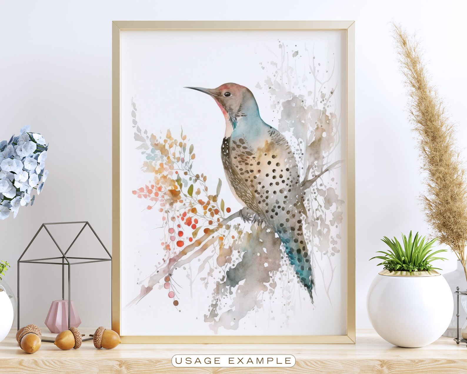 Northern Flicker Bird Printable Wall Art for Living Room Bird ...